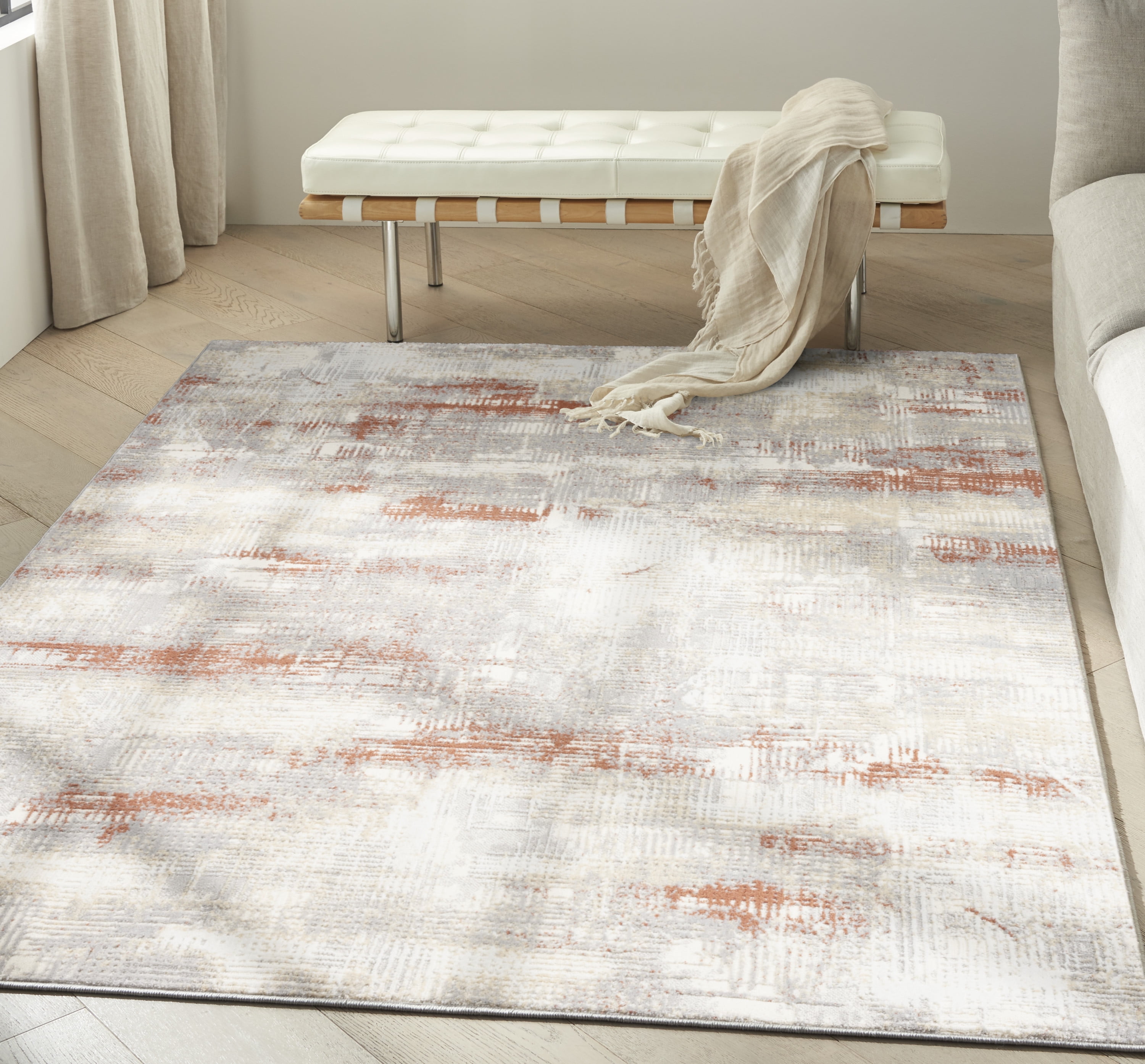 Calvin Klein Ck950 Rush Abstract Ivory/Multi 5'3" x 7'3" Area Rug, (5x7 ...