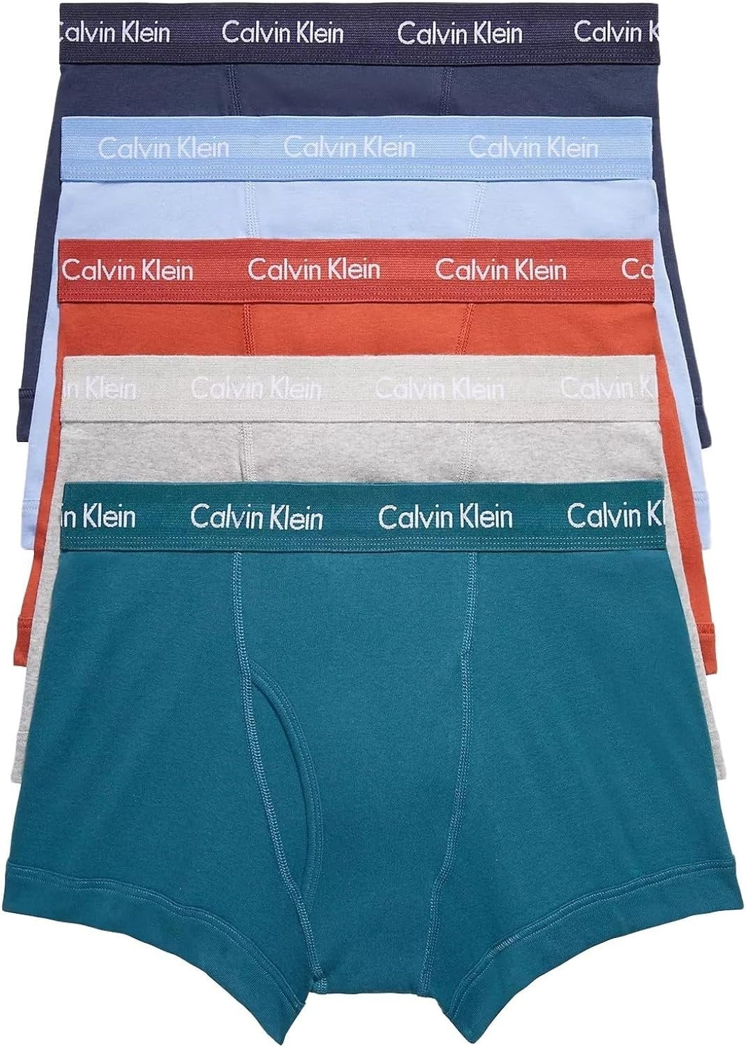 Calvin Klein Classic Fit Cotton Men’s Trunk 5Pack Multicol, ,Size XL ...
