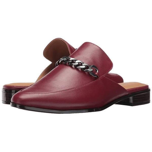 Calvin Klein Frieda Leather Slip on Mules - Walmart.com