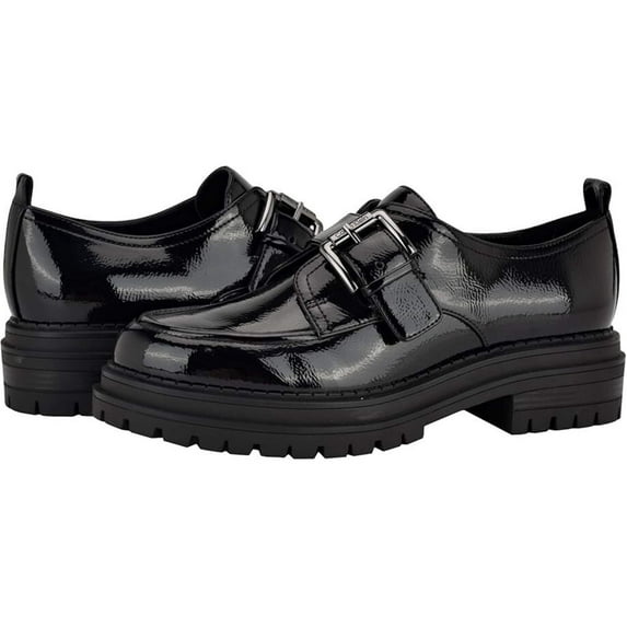 Calvin Klein Glenny Flat Women 6.5 Black Leather Almond Toe Loafers ...