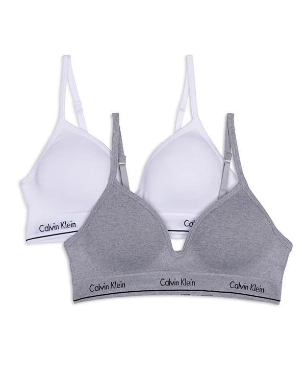 Calvin Klein HEATHER GREY Big Girls Seamless Hybrid Bra, 2Pack, US 30A ...
