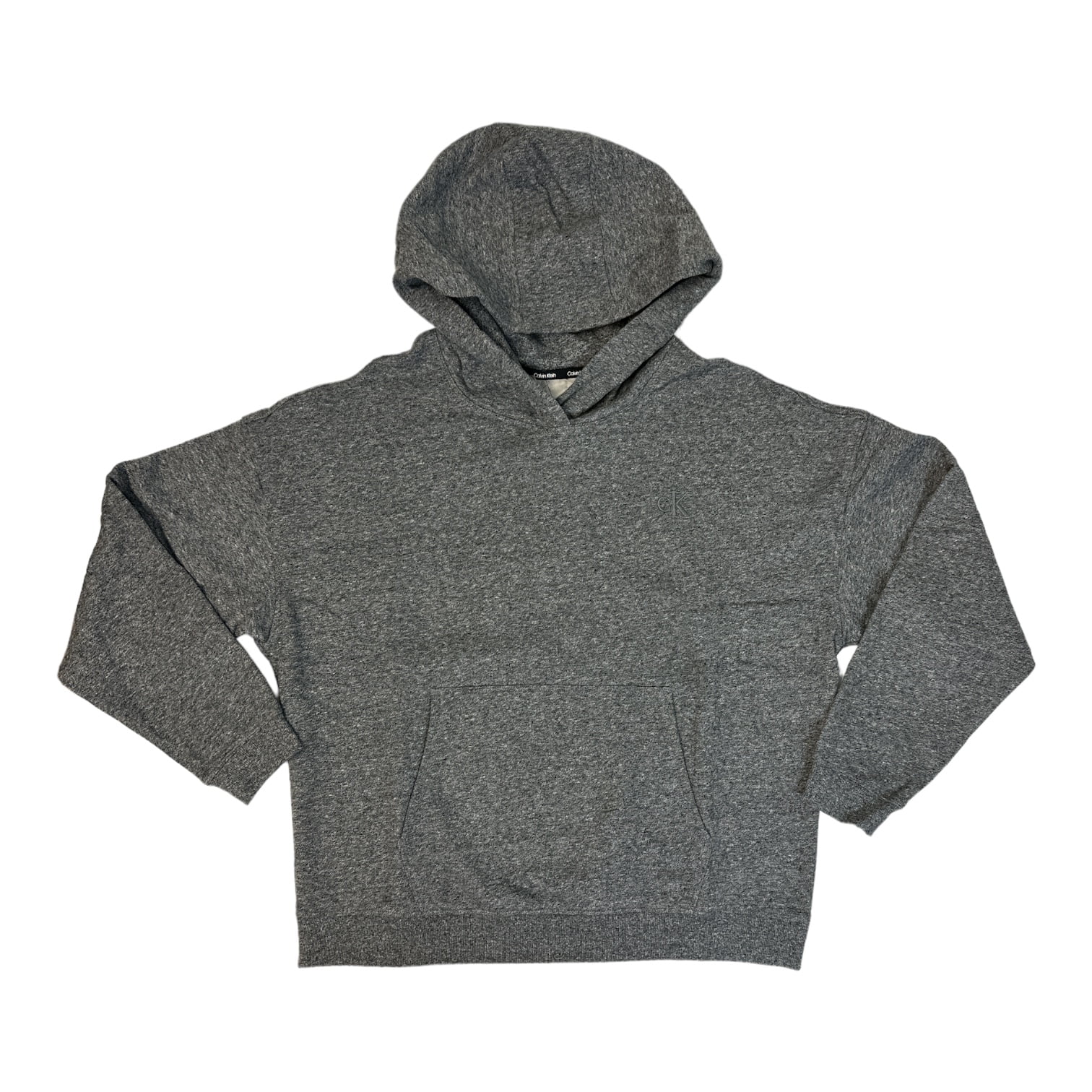 Calvin Klein Ladies Drop Shoulder Pull On Hooded Sweatshirt (Black Grey ...