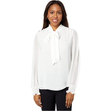Calvin Klein Womens Solid Chiffon Blouse - Walmart.com