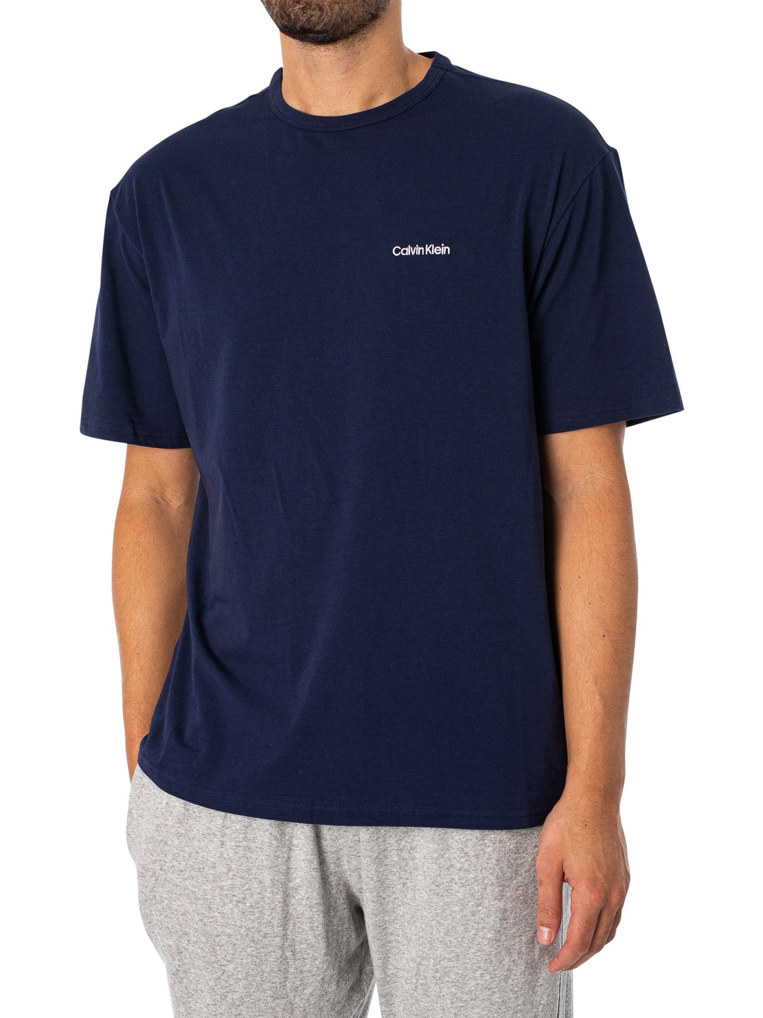 Calvin Klein Loungewear Chest Logo T-Shirt, Blue - Walmart.com