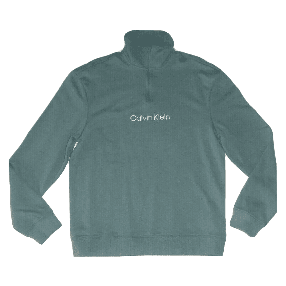 Calvin Klein Men Relaxed Fit French Terry 1/4-Zip Logo Sweatshirt ...