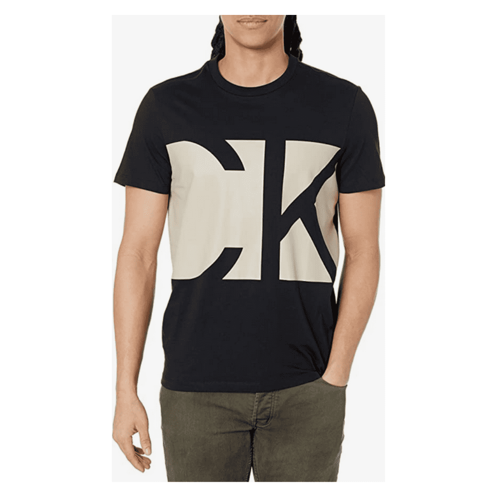Calvin Klein Men's CK Knockout Logo Crewneck T-Shirt, Black Beauty ...