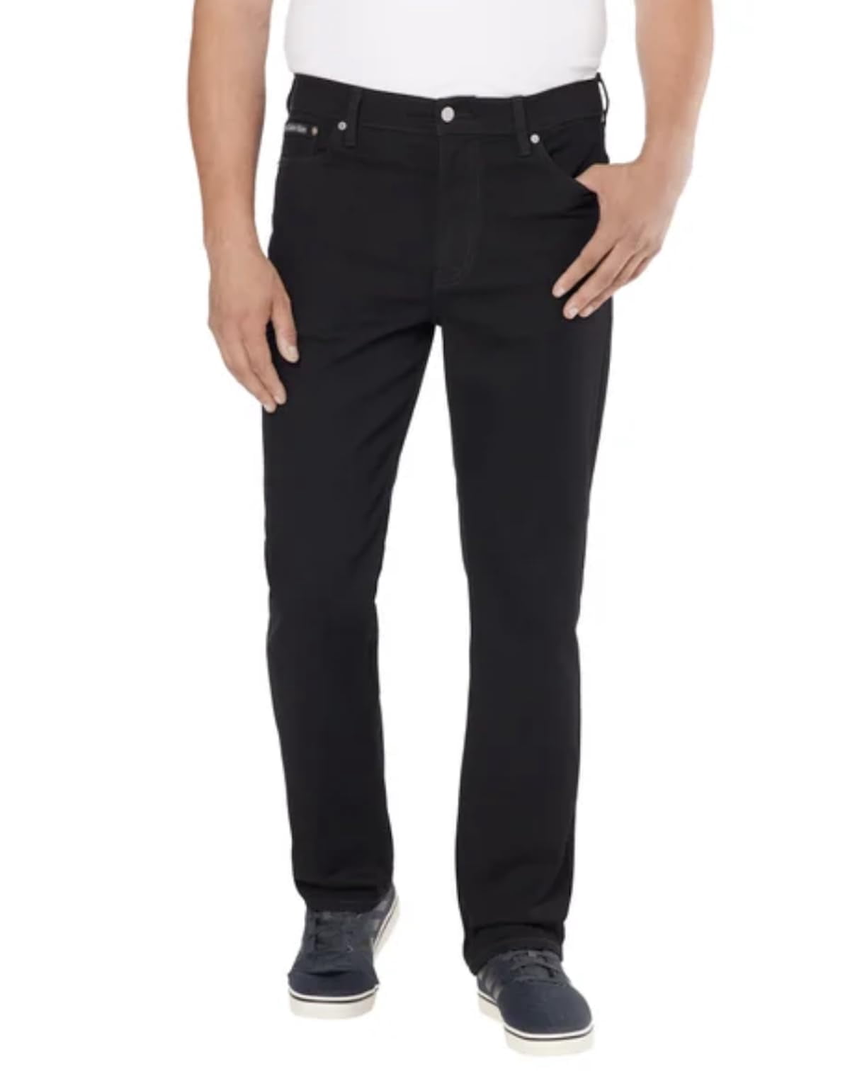 Calvin Klein Men's Classic 5-Pocket Stretch Straight Fit Denim Jean (US ...