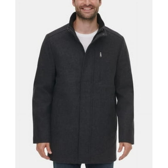 Calvin Klein Men's Classic Wool Overcoat Charcoal Grey Small - Walmart.com