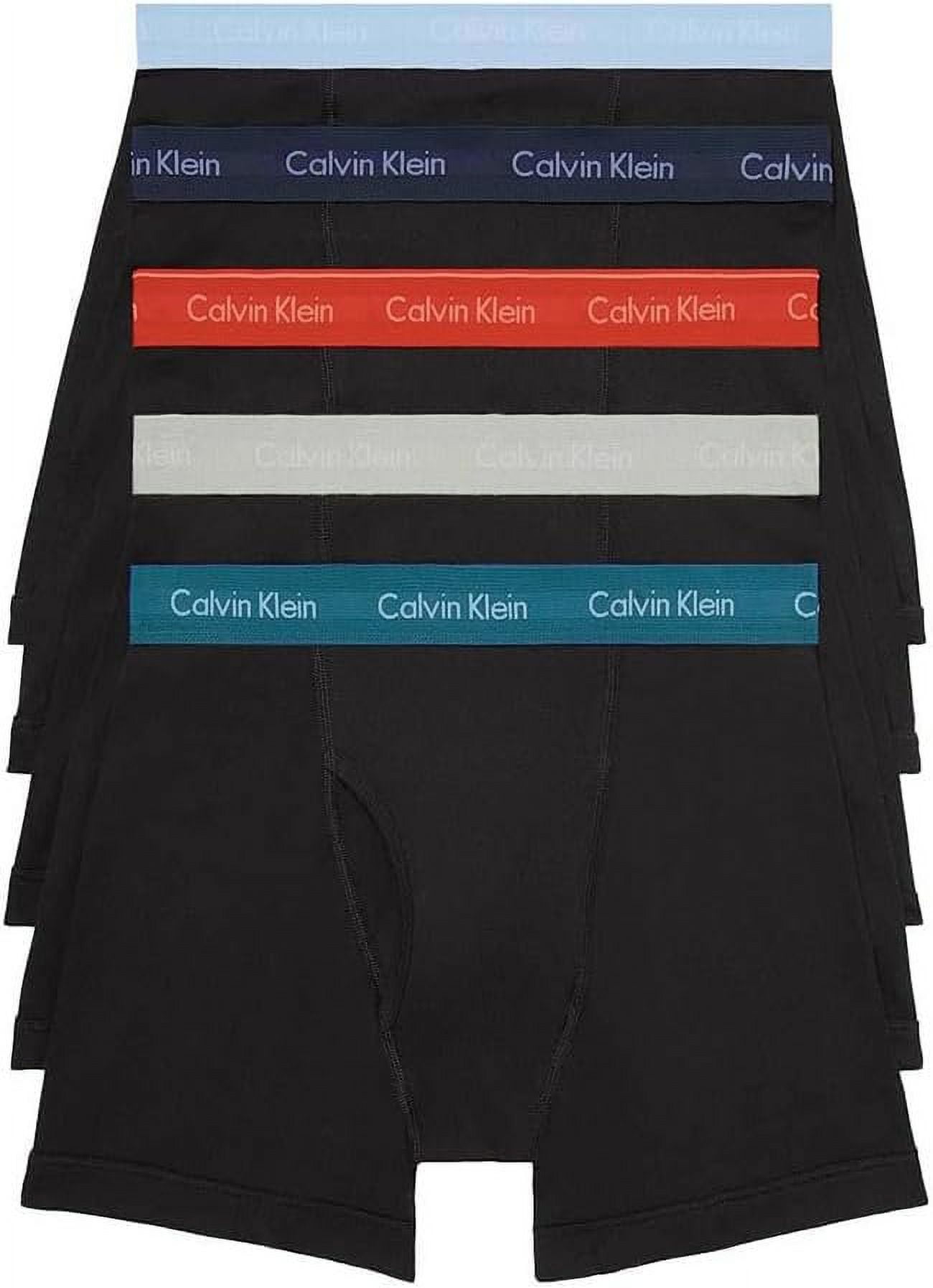 Calvin Klein Men's Cotton Stretch Boxer Briefs, 5-Pack, Black Atlantic ...
