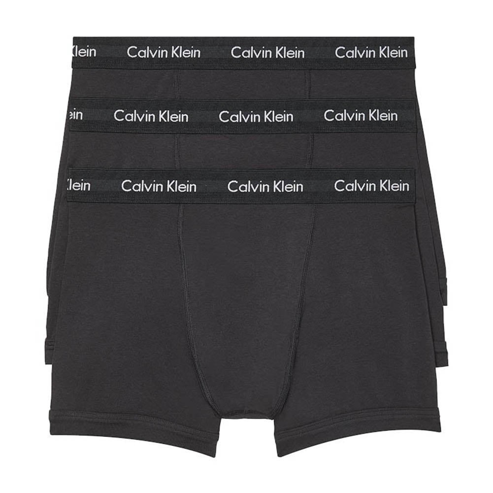 Calvin Klein Men's Cotton Stretch 3-Pack Boxer Brief, 3 Black, Medium ...