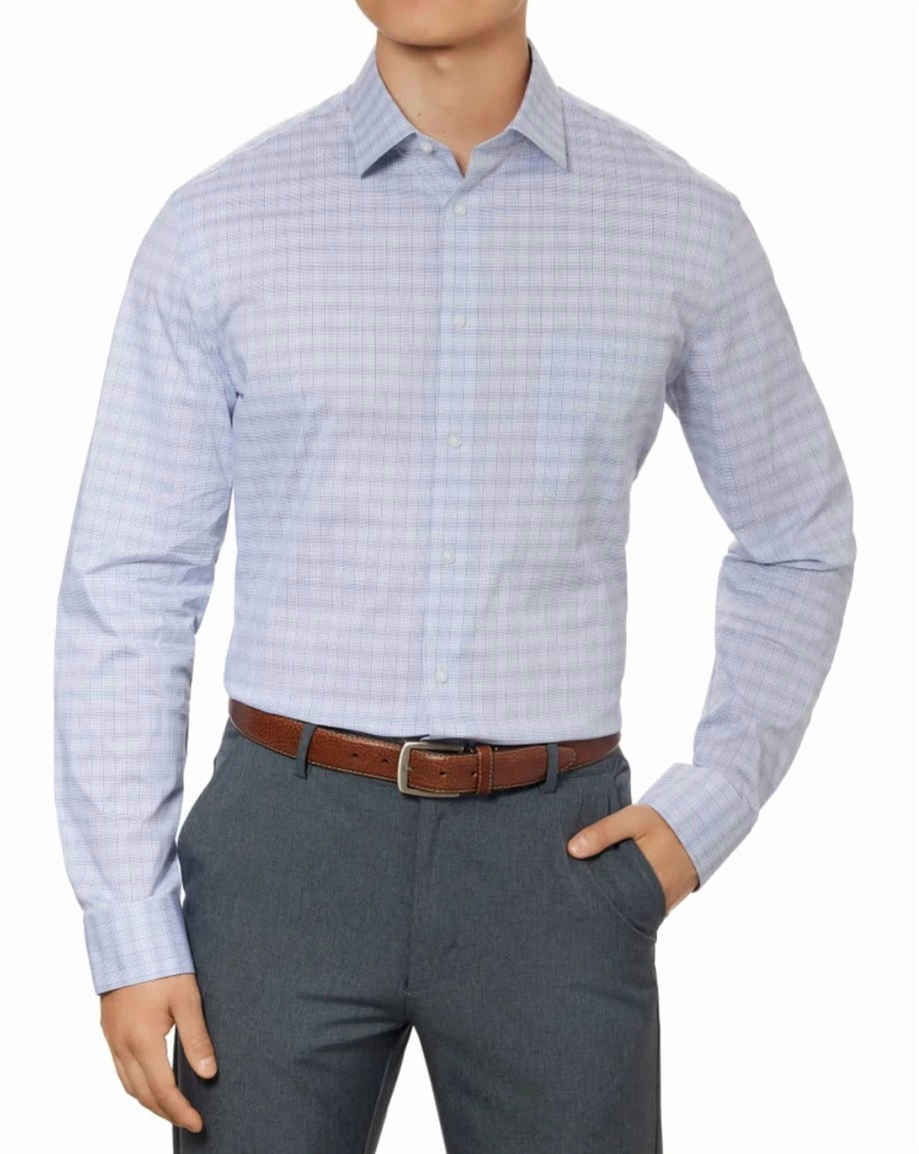 Calvin Klein Men’s Dress Shirt Regular Fit Stretch Moisture Wicking ...