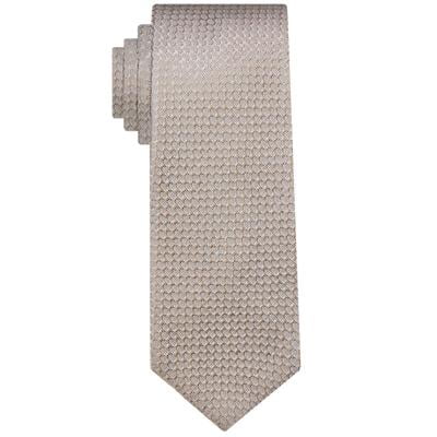 Calvin Klein Men's Luxe Slim Netting Tie Light Brown Beige Necktie ...