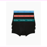 Calvin Klein 3 Pack Cotton Black Full Rise Trunks Logo Men's Size ...