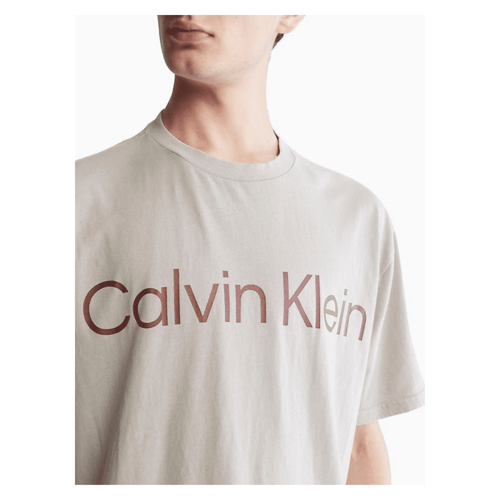 Calvin Klein Men's Naturals Relaxed Fit Tea Dye Logo T-Shirt London Fog ...