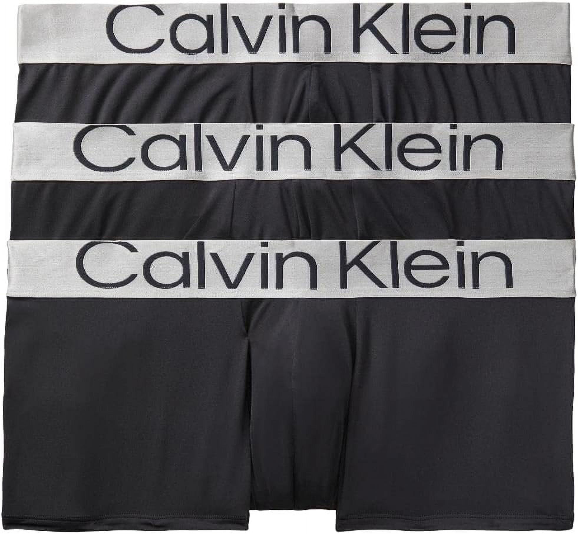 Calvin Klein Men's Reconsidered Steel Micro 3-Pack Trunk, 3 Black, XL ...