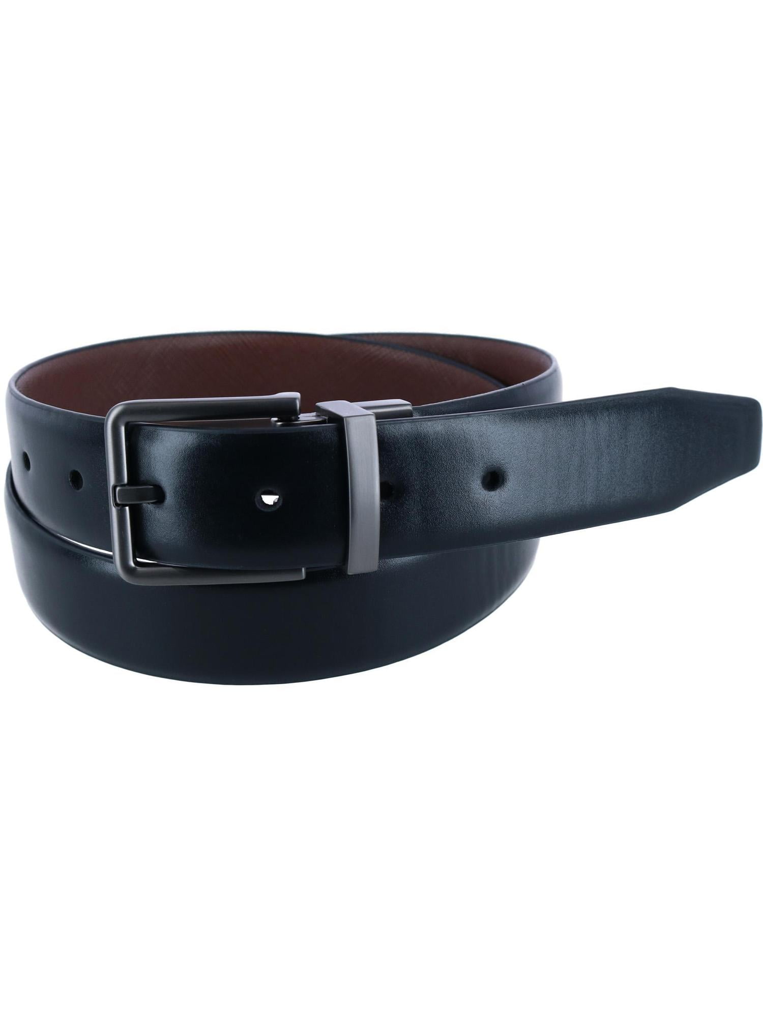 Calvin Klein Men s Reversible Leather Belt 2 Piece Set Black Brown L US Walmart