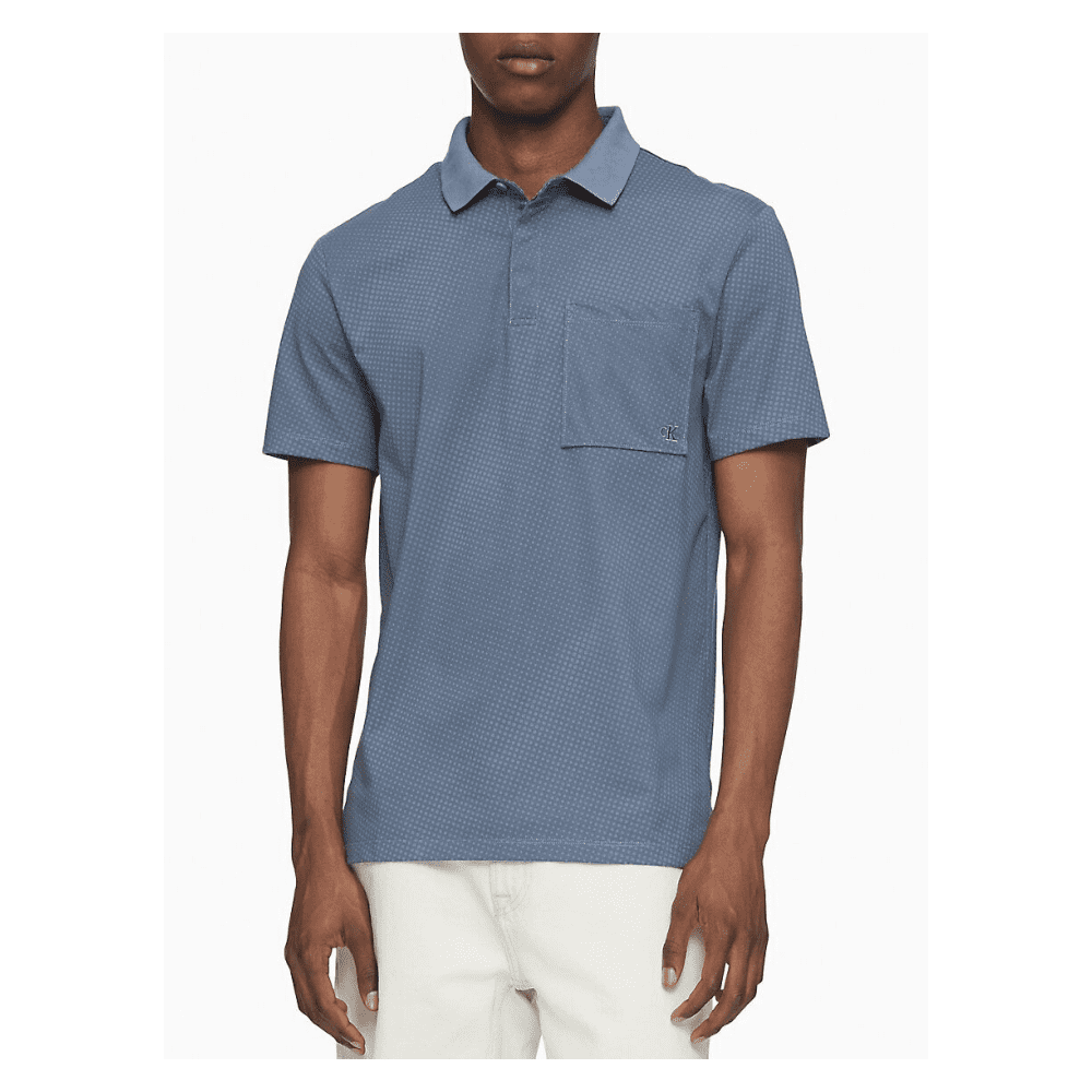 Calvin Klein Men's Short Sleeve Smooth Cotton Dot Print Polo ...
