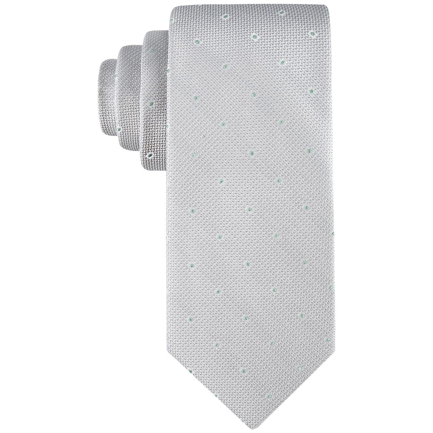 Calvin Klein Men's Textured Micro Dot Neat Tie Light Grey Necktie ...