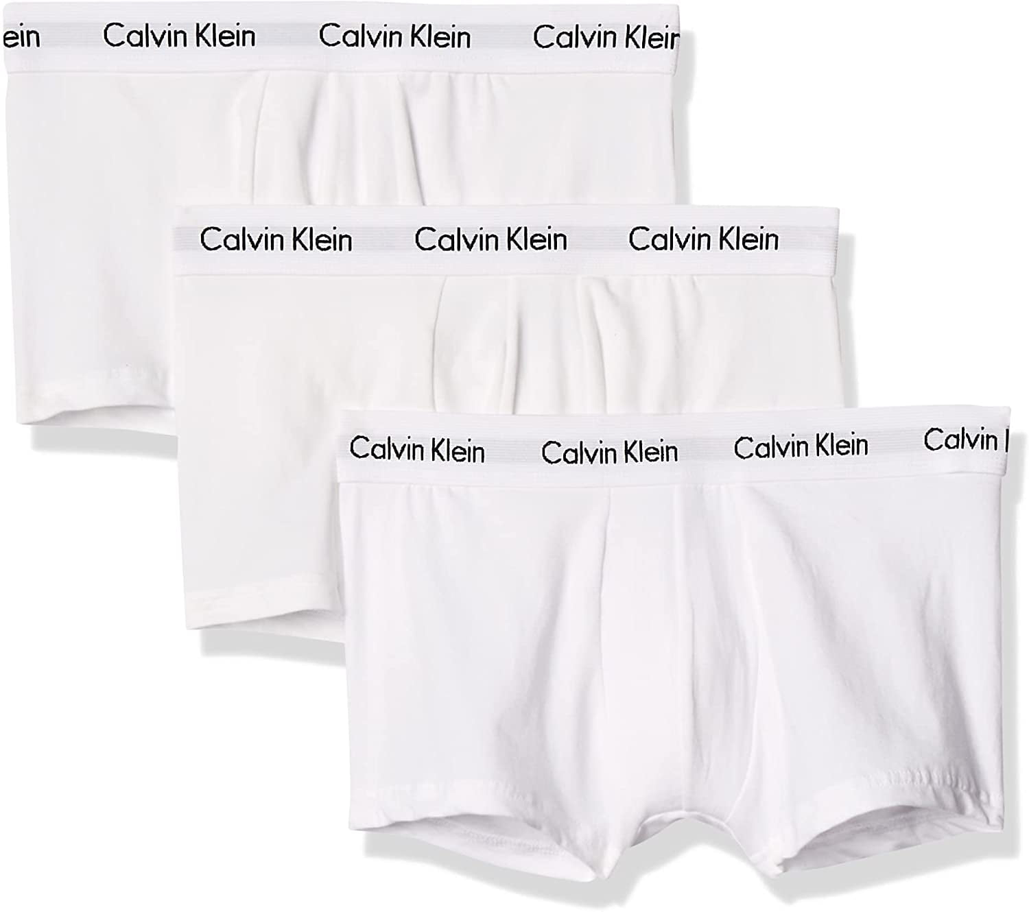 Calvin Klein Mens Cotton Stretch 3-Pack Low Rise Trunks X-Large White ...