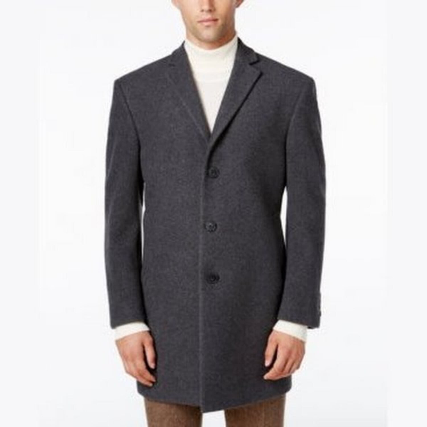 Calvin Klein Mens Prosper X-Fit Slim Fit Overcoat, Choose Sz/Color: 48R ...