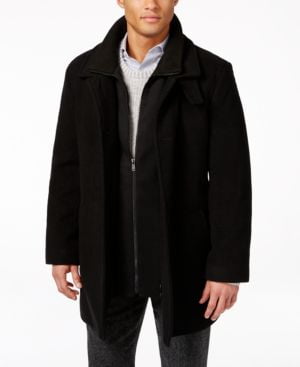 Calvin Klein Mens Regular fit Overcoat Coat 38 S Black Solid - Walmart.com