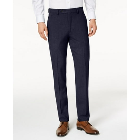 Calvin Klein Mens Skinny fit Dress Pants 29 / 30 Navy Blue Solid ...
