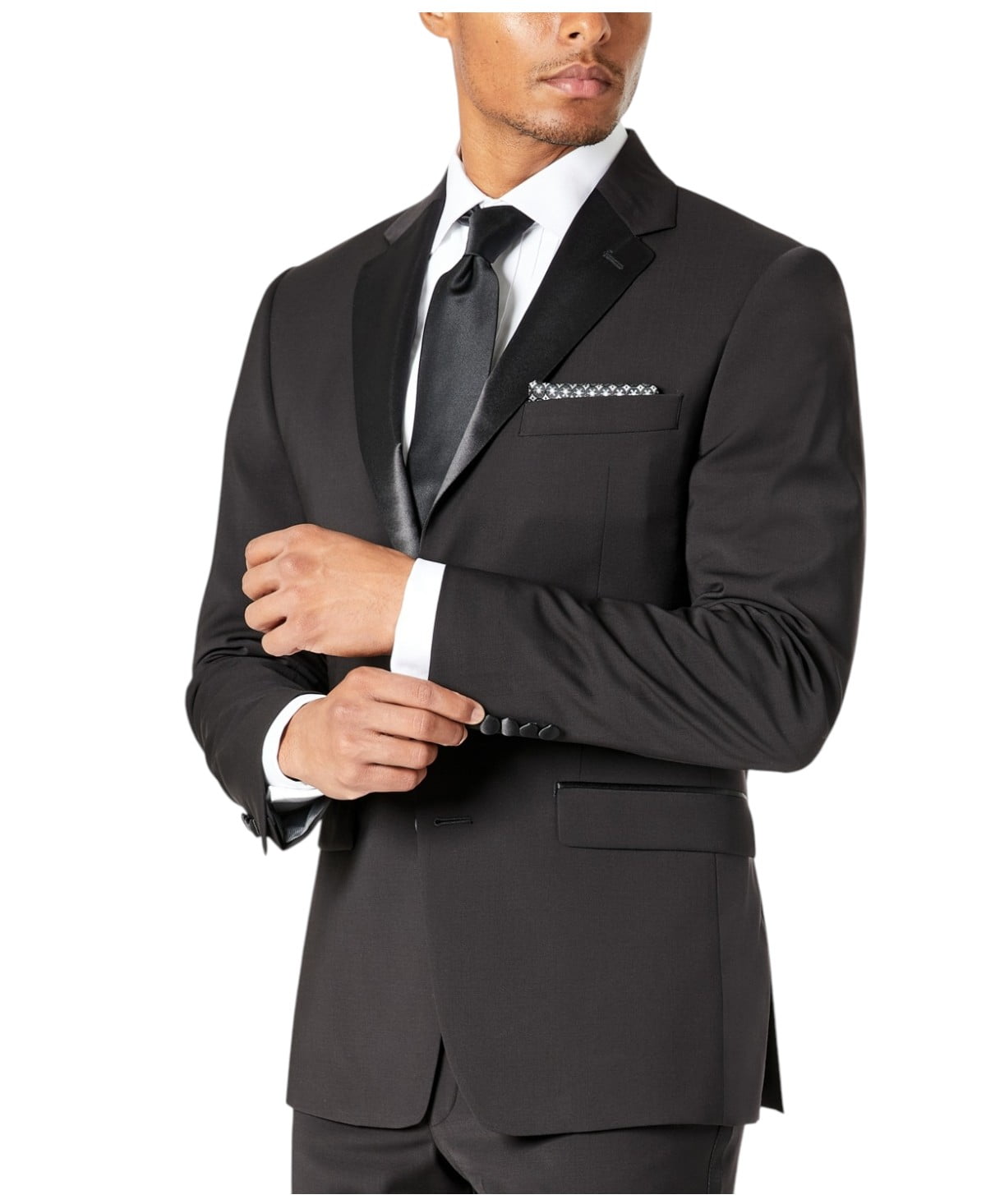 Calvin Klein Mens Skinny fit Tuxedo Jacket Blazer 42 R Black Solid ...