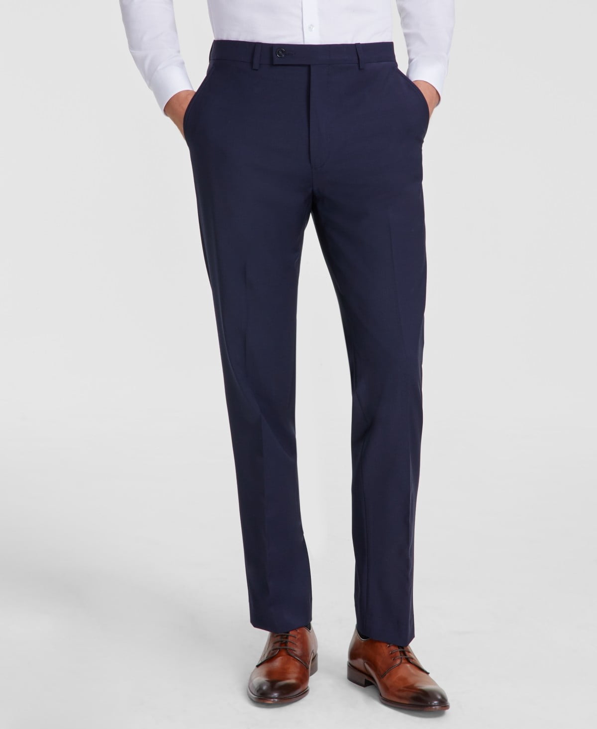 Calvin Klein Mens Slim fit Dress Pants 44 / 30 Navy Blue Solid Stretch ...