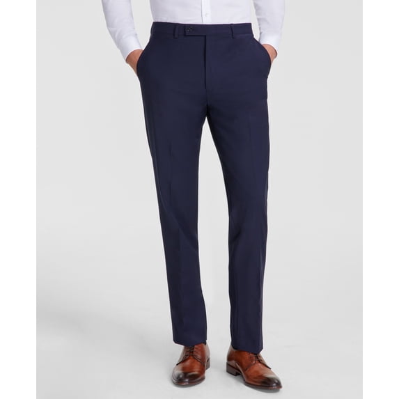 Calvin Klein Mens Slim fit Dress Pants 44 / 30 Navy Blue Solid Stretch ...