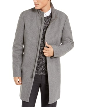 Calvin Klein Mens Slim fit Overcoat Coat 44 R Grey Solid - Walmart.com