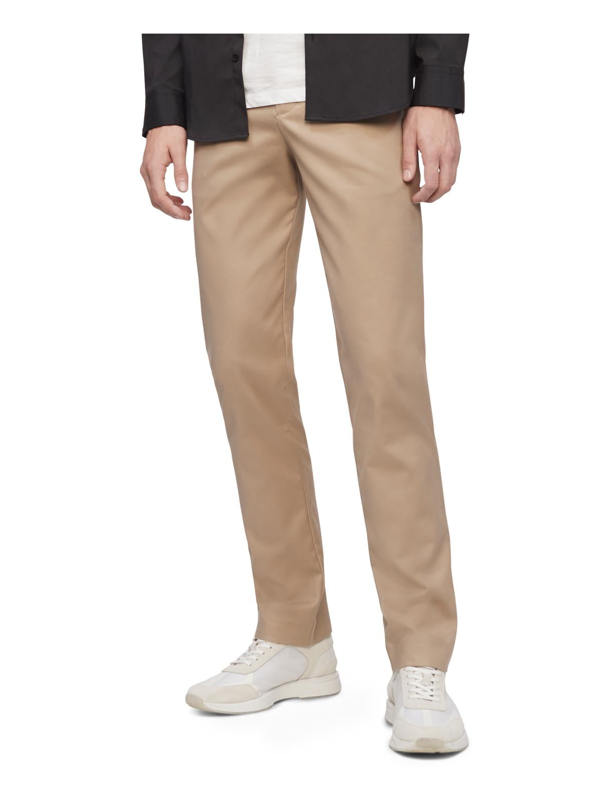 Calvin Klein Mens Wrinkle Resistant Cotton Stretch Chino Pants ...