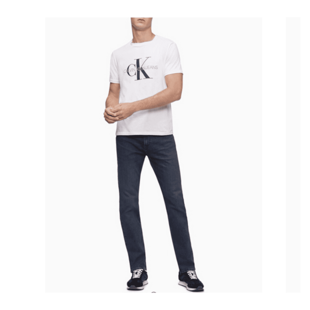 Calvin Klein Monogram Logo Crewneck T-Shirt, White,Small - Walmart.com
