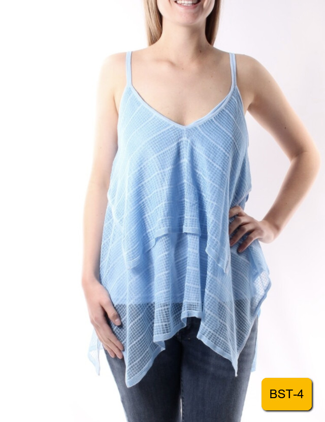 Calvin Klein New M Women's Glacier Blue Layered Tank Handkerchief Hem ...