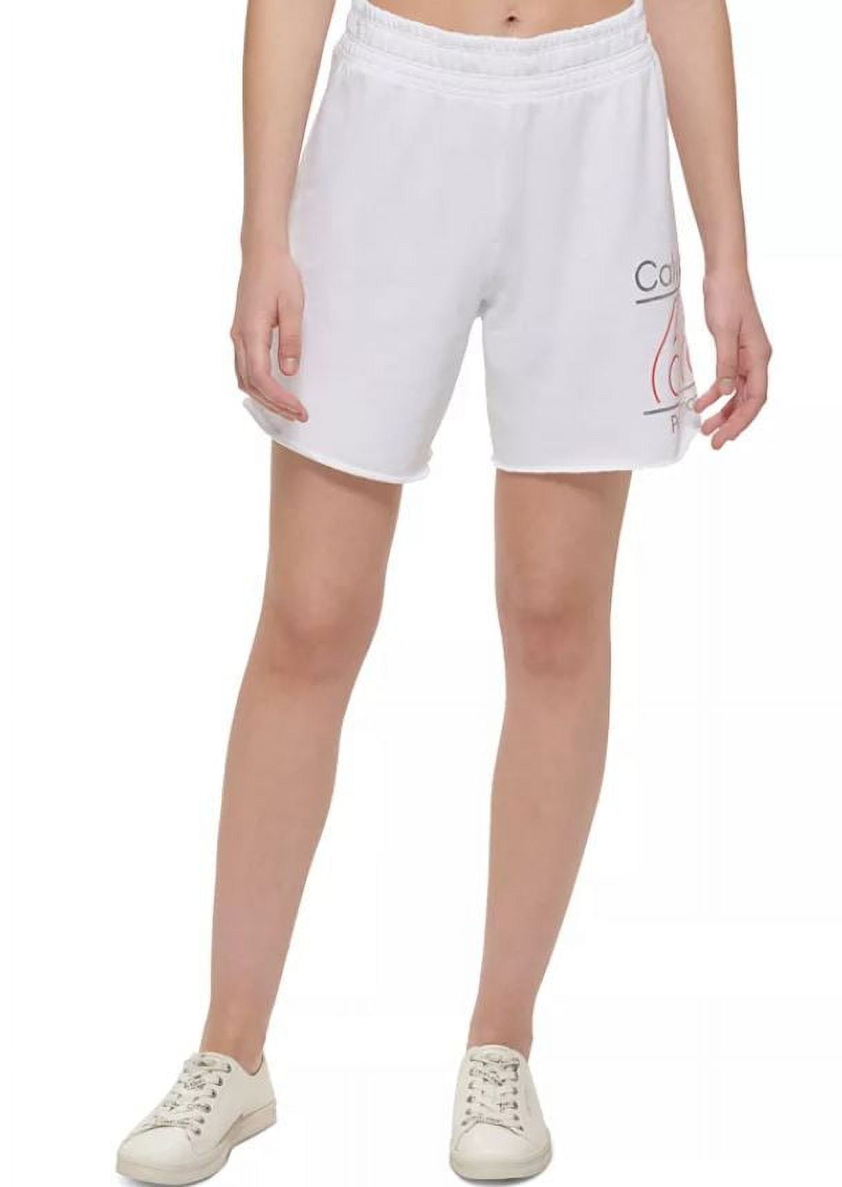 Calvin Klein Performance Women's White High-Rise Shorts, Medium ...