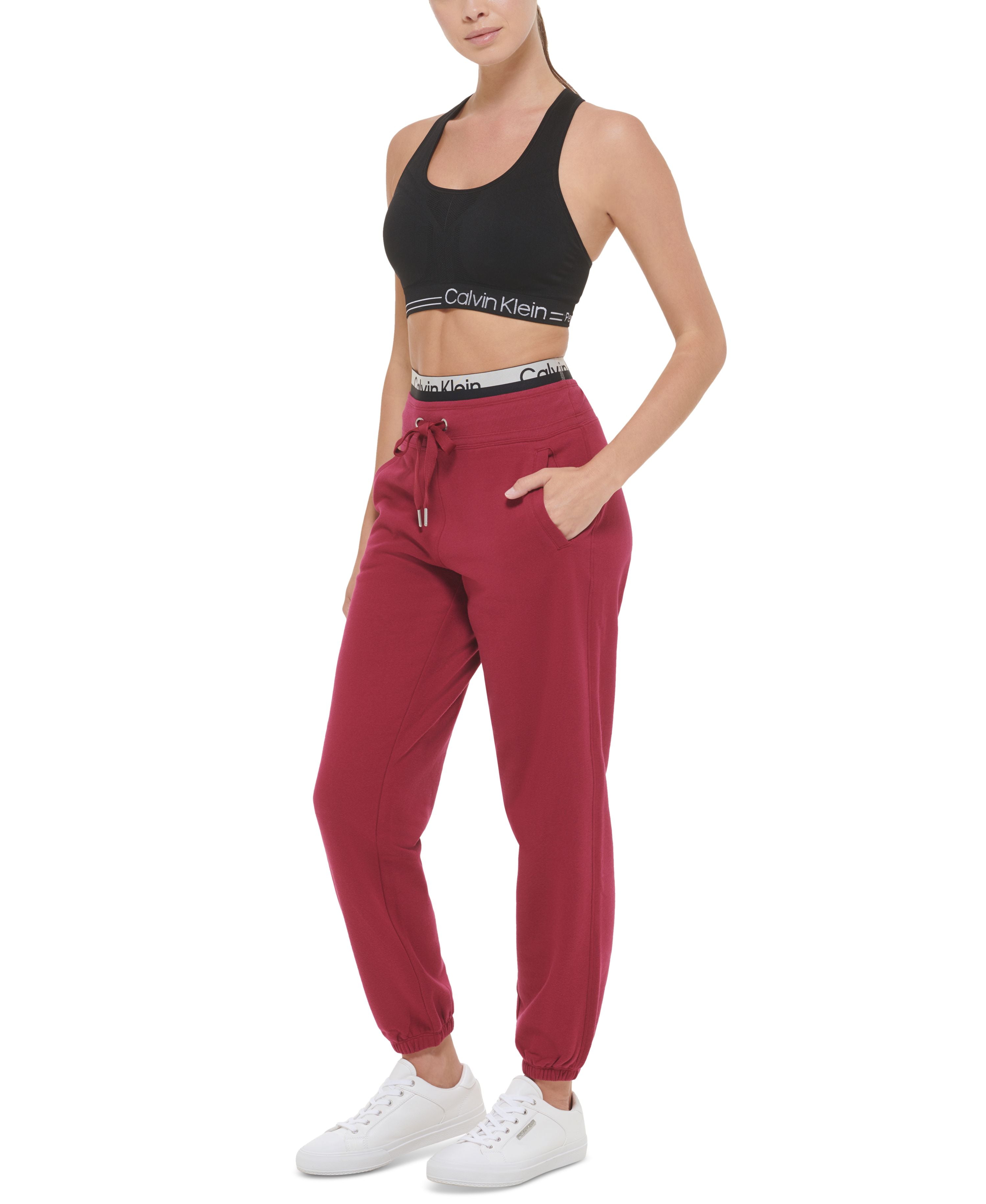 Calvin Klein Performance Women s Logo Elastic Sweatpants Jogger Tan XL Walmart