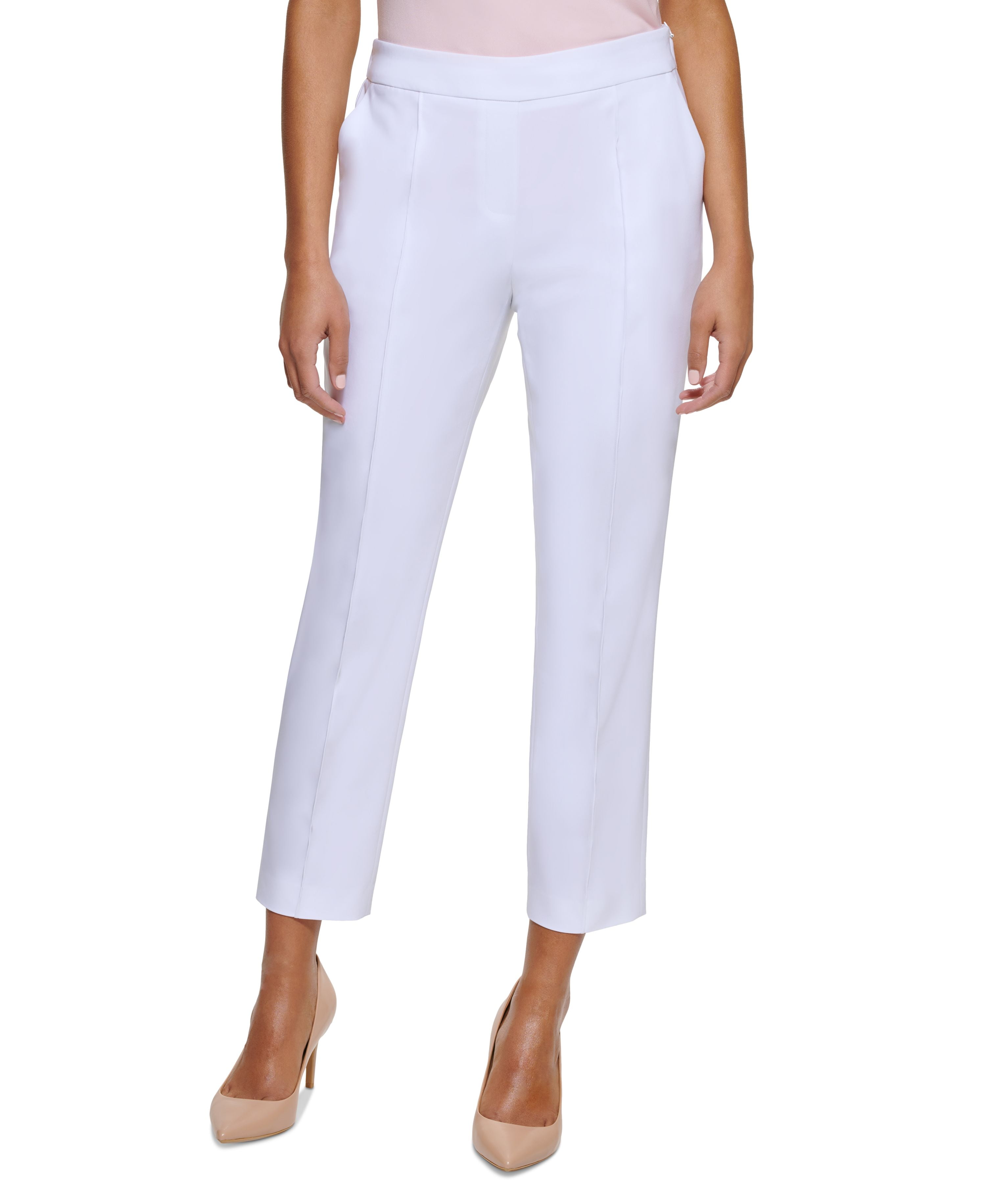Calvin Klein Petite Elastic Back Pants White 2P - Walmart.com
