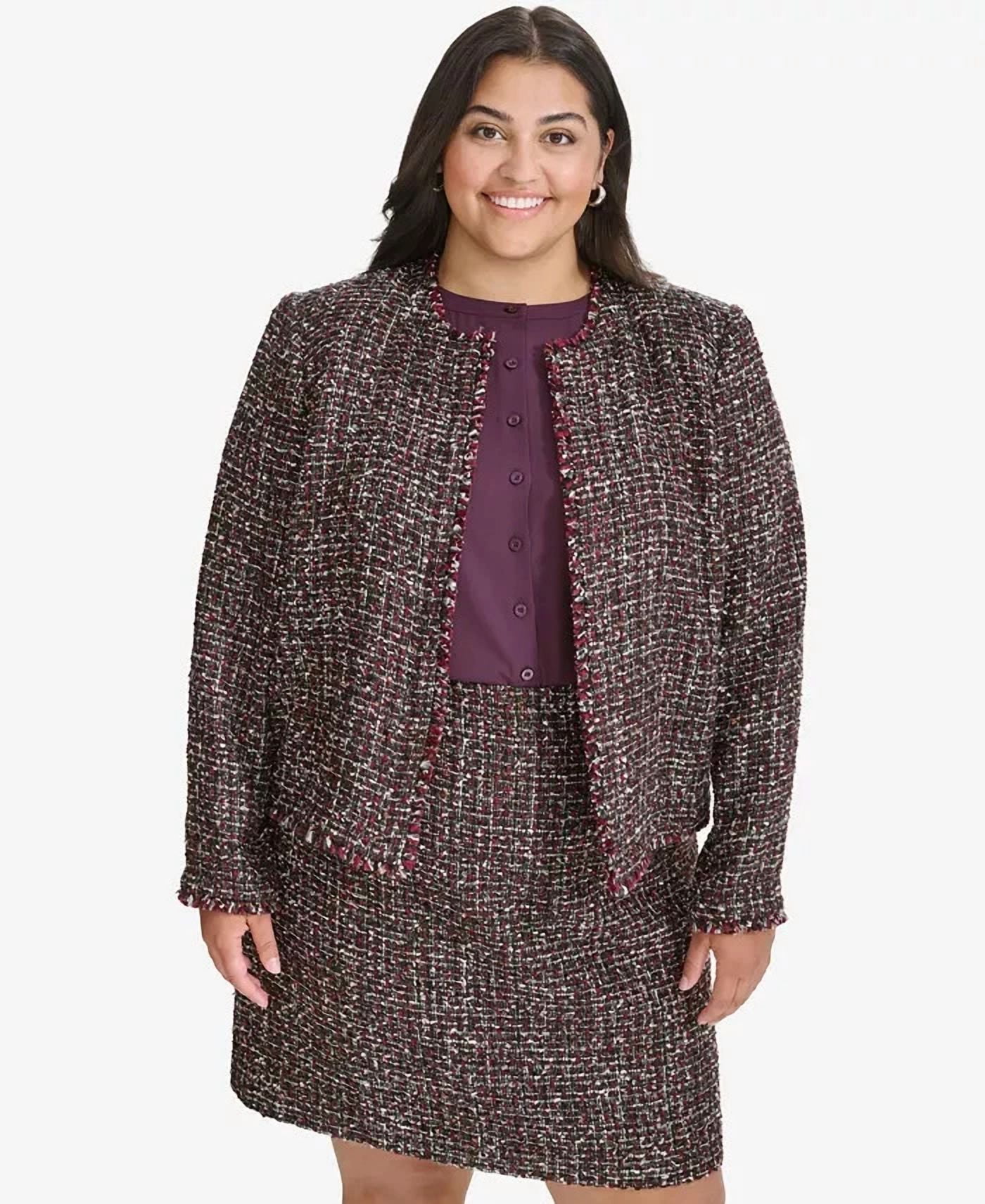 Plus Size Tweed Jacket