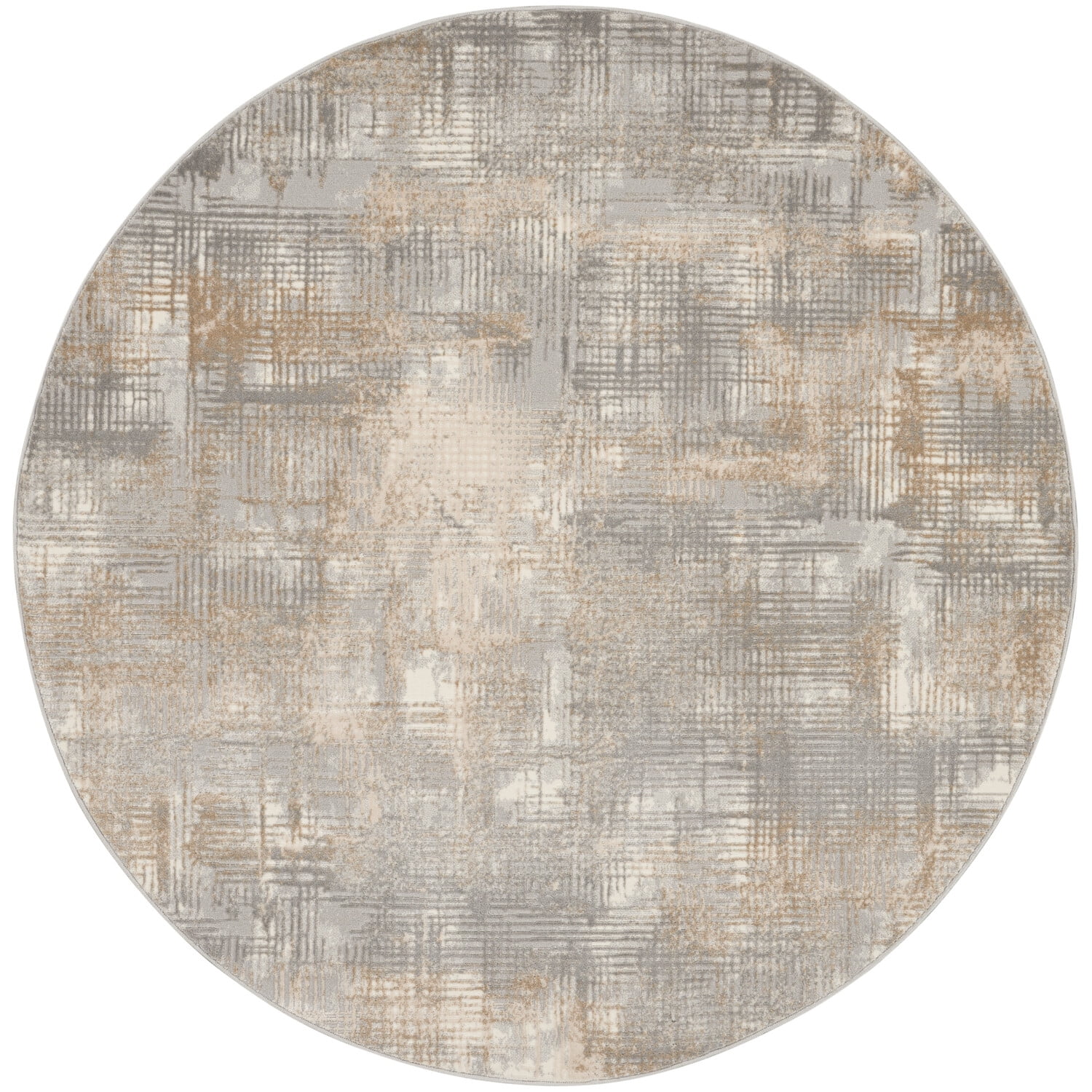 Calvin Klein Rush Contemporary Geometric Abstract Area Rug 6' Round ...
