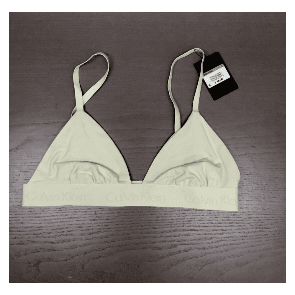 Calvin Klein Triangle Bra, Cream, Large - Walmart.com
