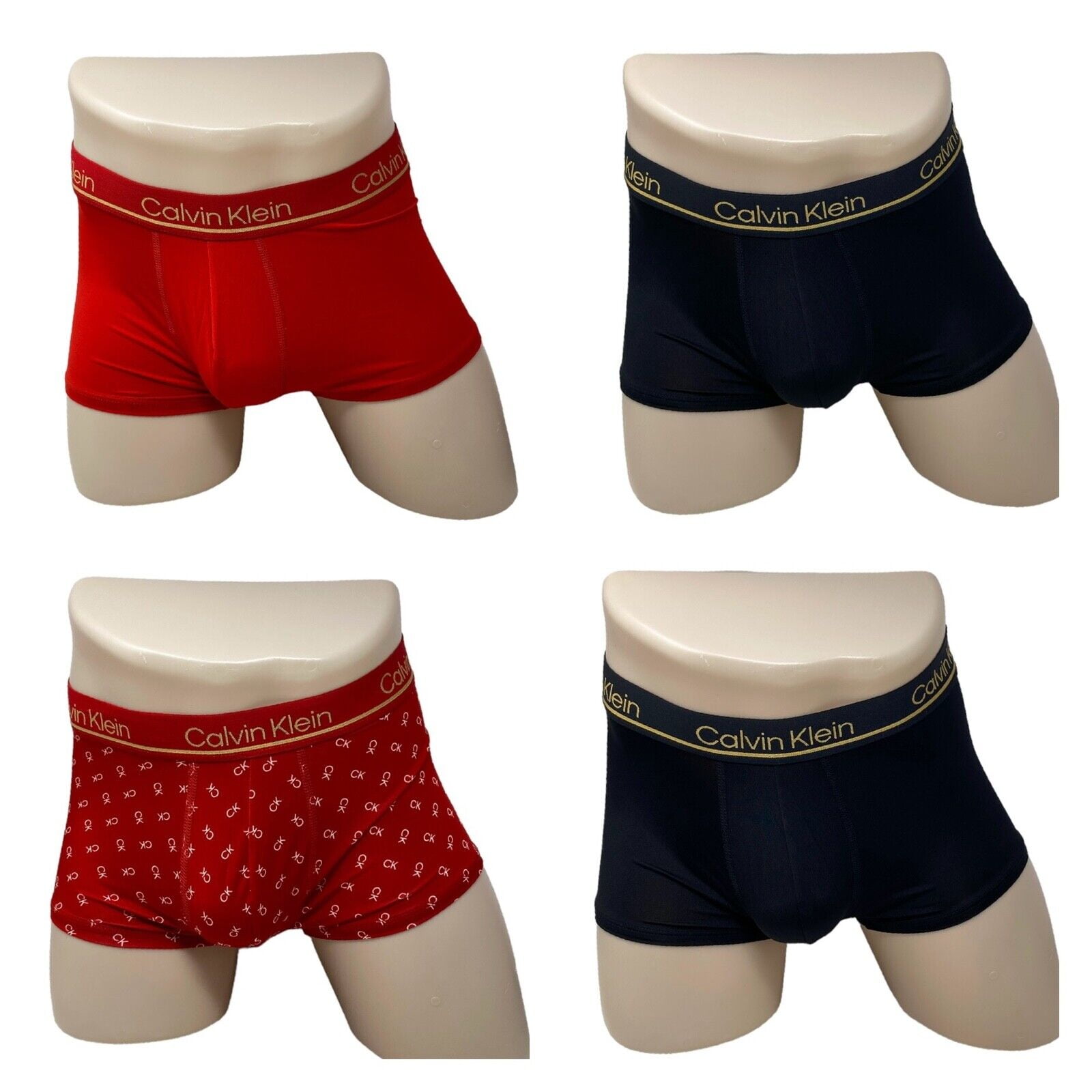Calvin Klein Underwear 4 Pack Microfiber Low Rise Trunk Red Black NP26660600 - Walmart.com