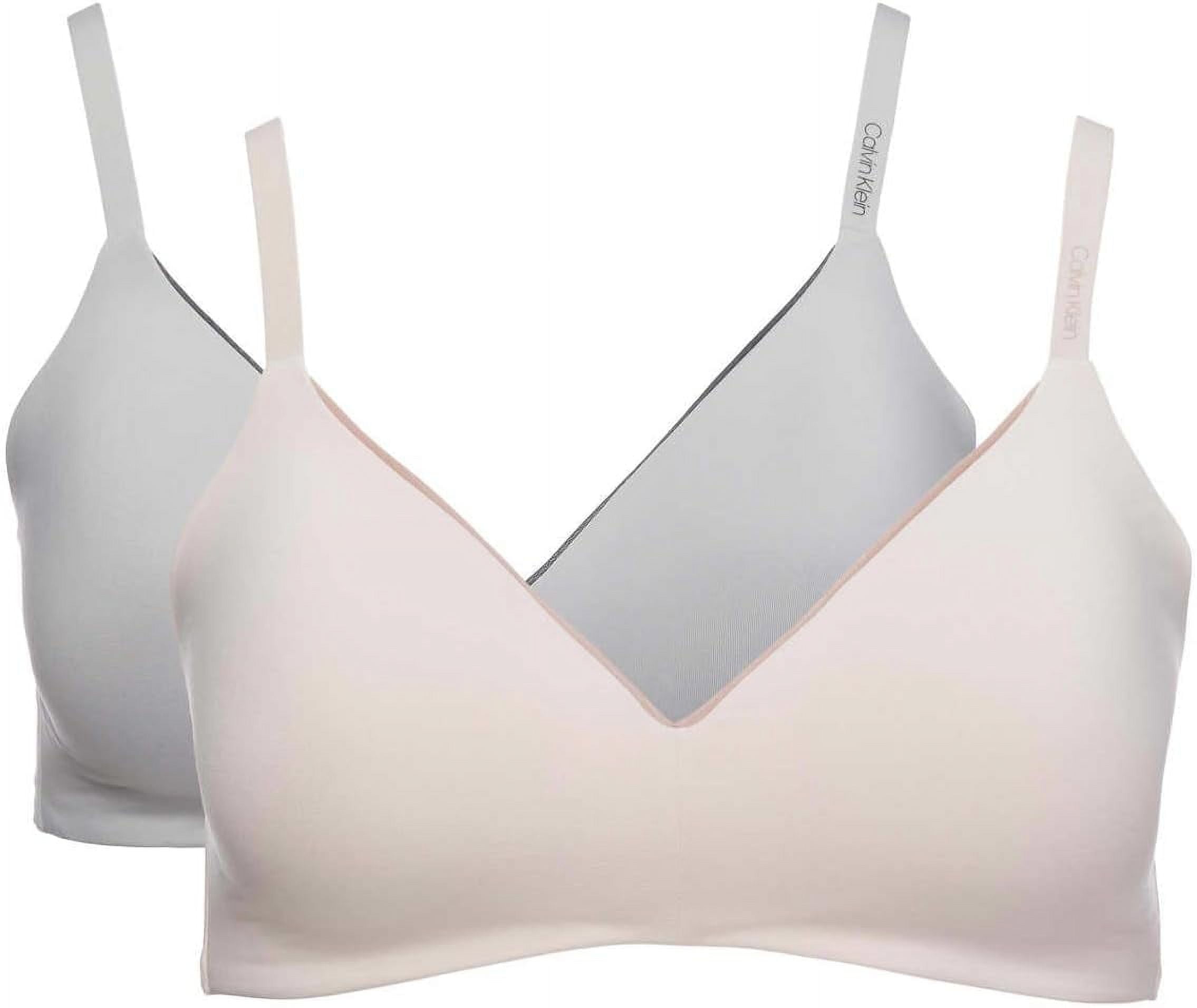 Calvin Klein Women's 2 Pack Lightly Lined Wirefree Bra, Pink/Gray XL ...