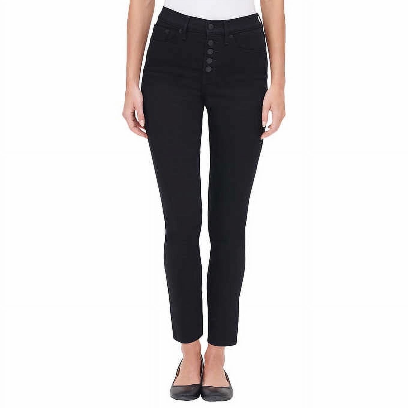 Calvin Klein Women's High Rise Exposed Button Jean (Black, 8) - Walmart.com