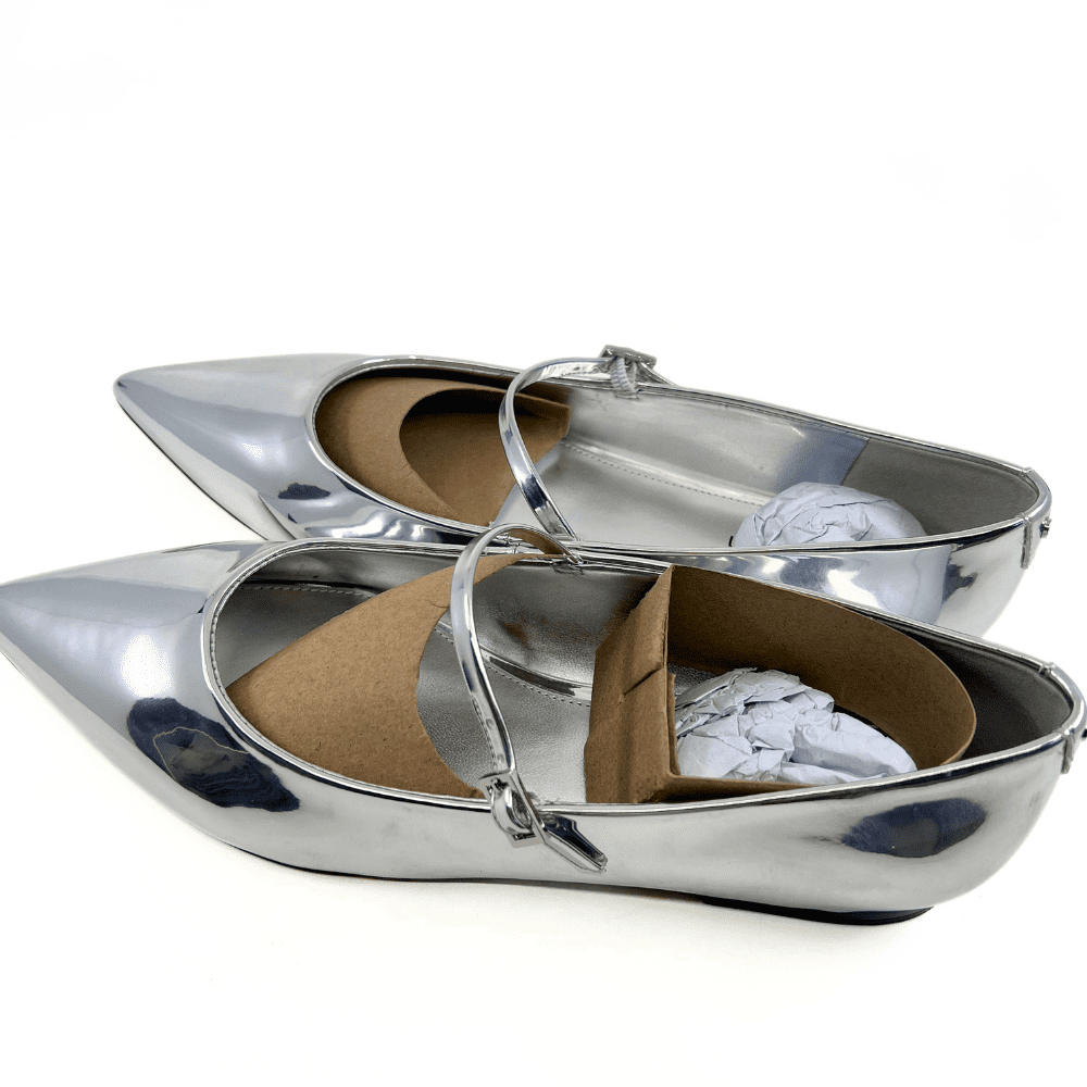 Calvin Klein Women's Kamryn Ballet Flat Silver size 8M - Walmart.com