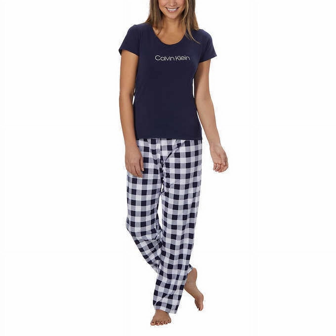 Calvin Klein Women's Pajama Set 2 Piece (Blue Dots, Small) - Walmart.com