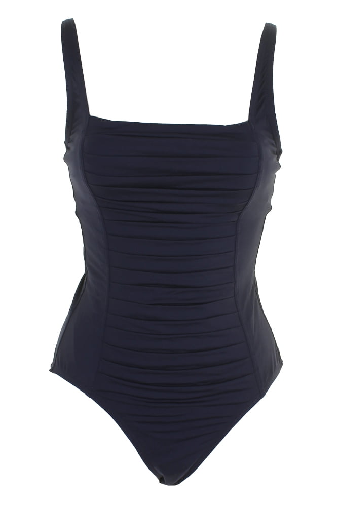 Calvin Klein Women's Pleated One Piece Swimsuit, Navy, 12 - Walmart.com