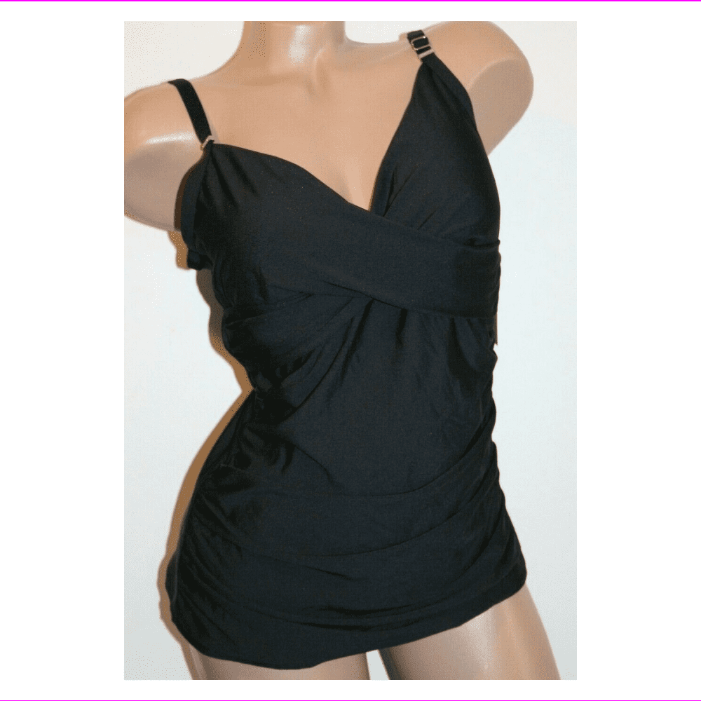 Calvin Klein Women's Twist Tummy-Control Tankini V-neckline with wrap ...