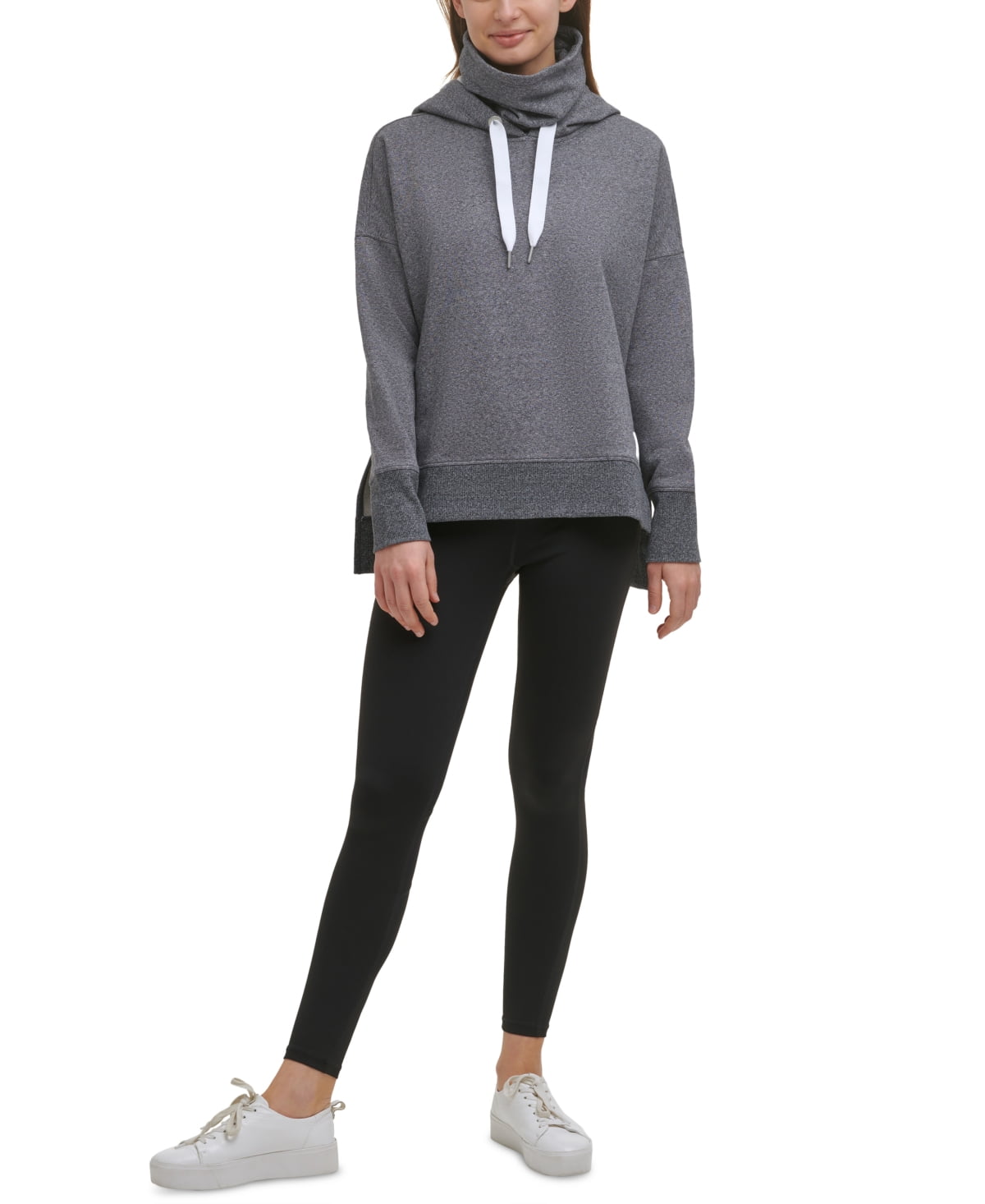 Calvin Klein Womens Activewear Performance Face Mask Funnel Neck Hoodie ...