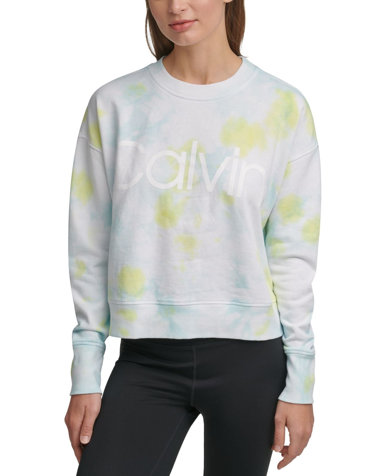 Calvin Klein Womens Activewear Performance Logo Tie-Dyed French Terry ...