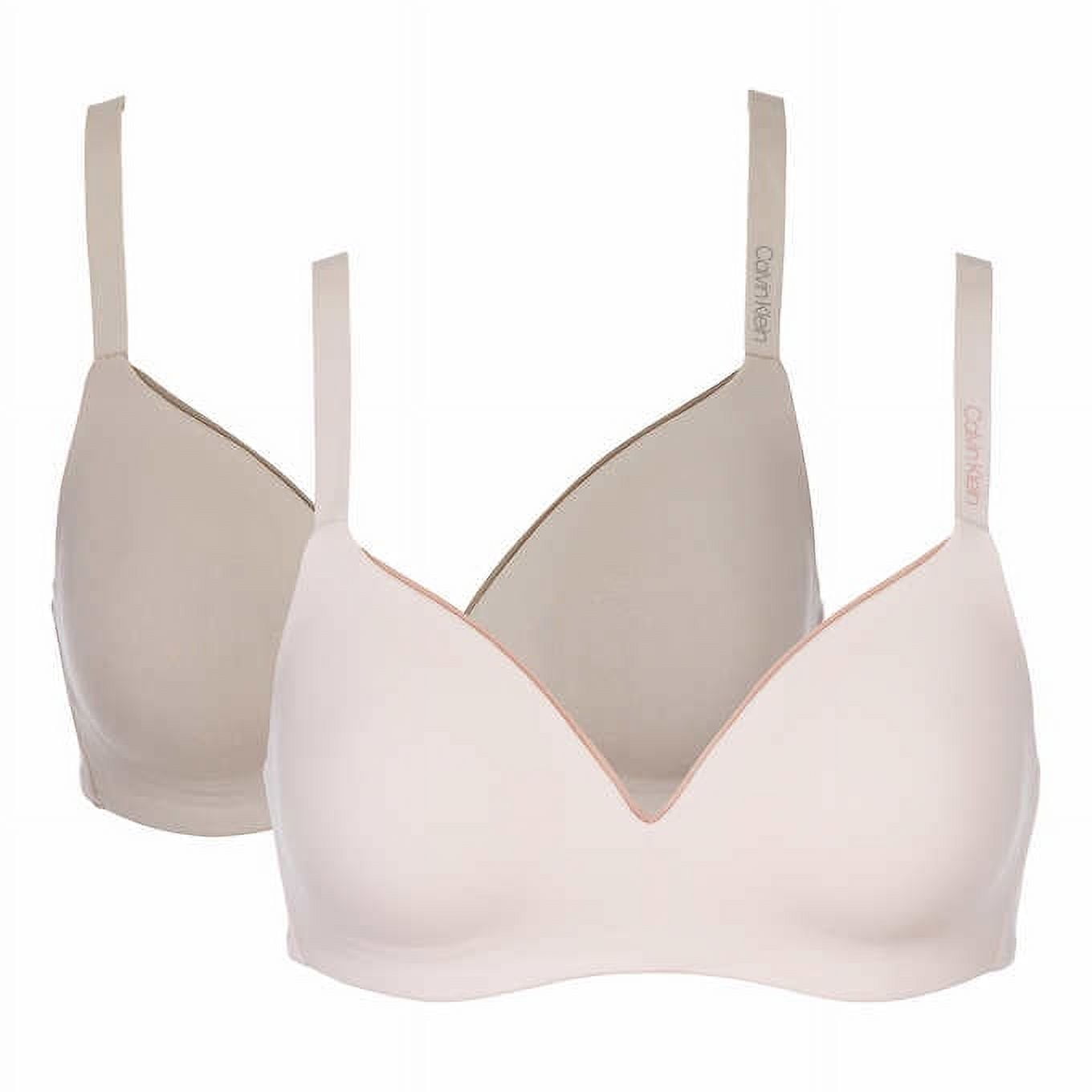 Calvin Klein Women's Wirefree Bra 2 Pack with Adjustable Straps, Medium ...