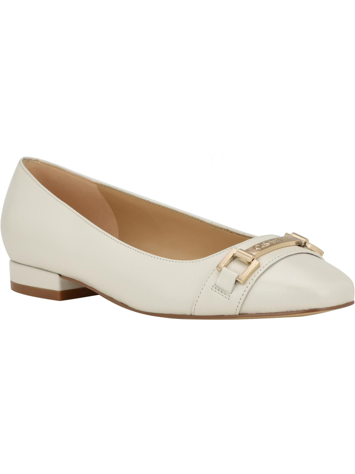 Calvin Klein Womens Crystil Leather Slip-On Flat Shoes - Walmart.com